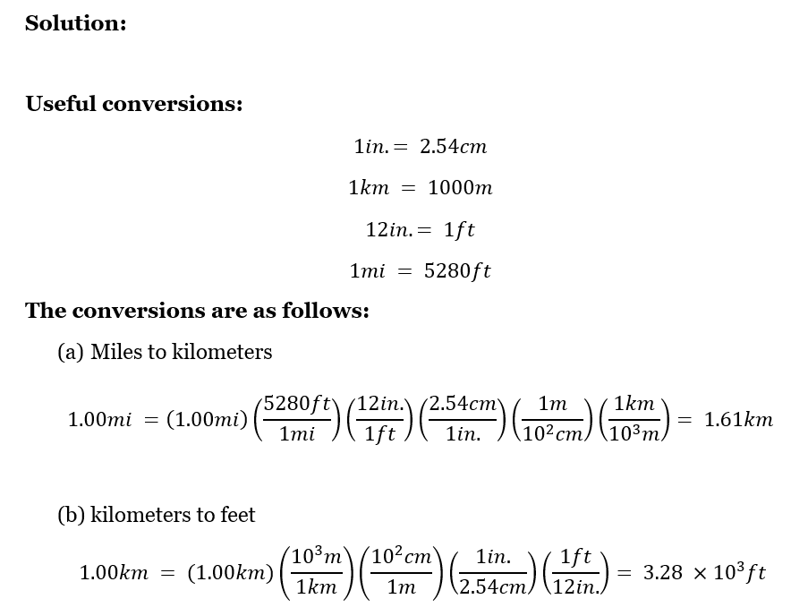 1 . Starting with the definition 1 in. = 2.54 cm, find the number of (a ...