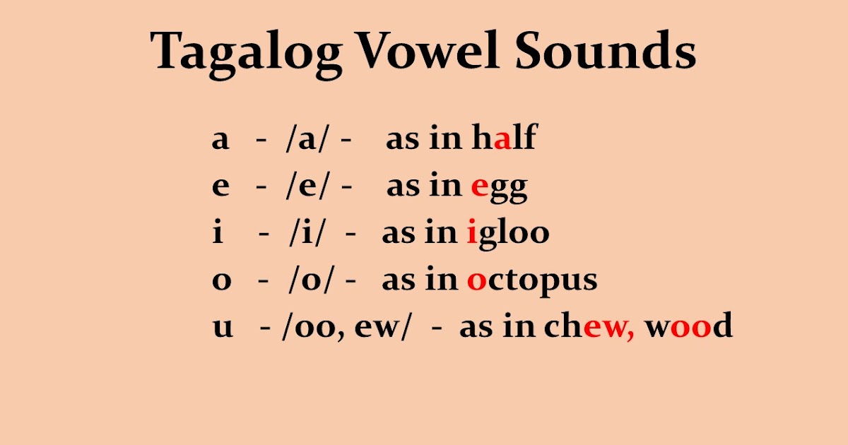 Tagalog Vowel Sounds