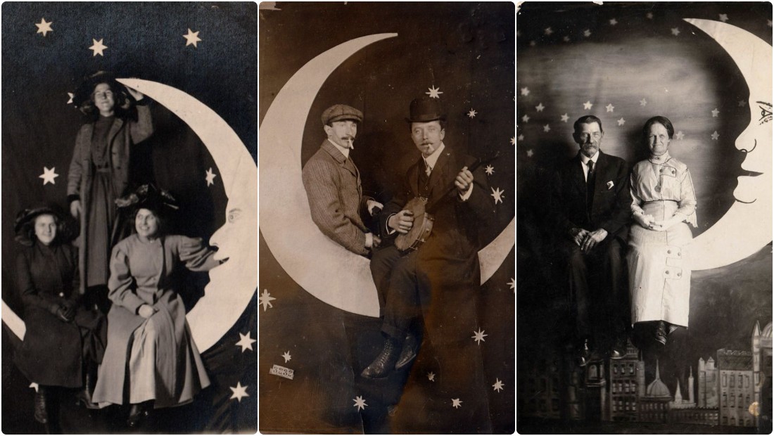 Vintage Photos of People Posing With Paper Moons in the Early 20th ...
