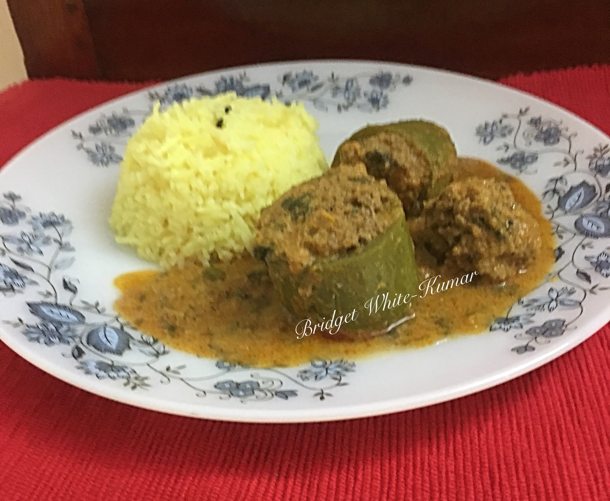 ANGLO-INDIAN CUISINE : STUFFED SNAKE COY / SNAKE GOURD CURRY