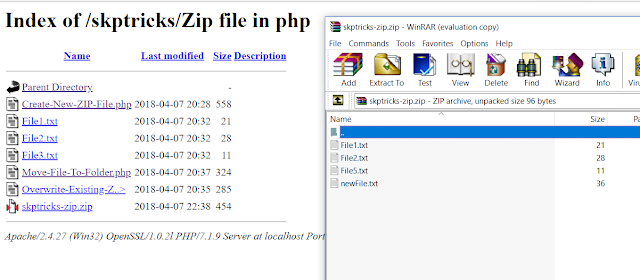 How to create a zip file using PHP - ZipArchive Class | SKPTRICKS