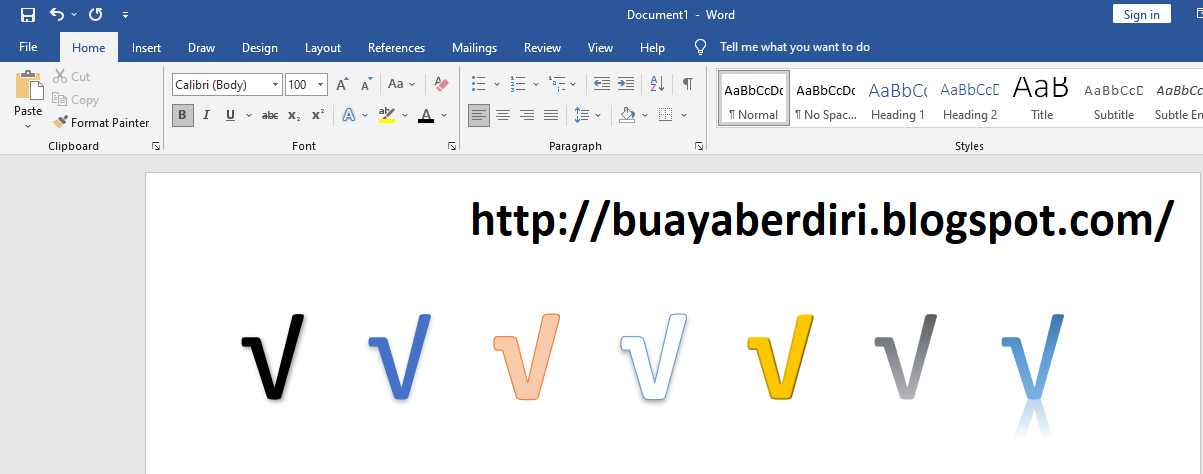 Cara Membuat Simbol Tanda Centang Di Microsoft Word
