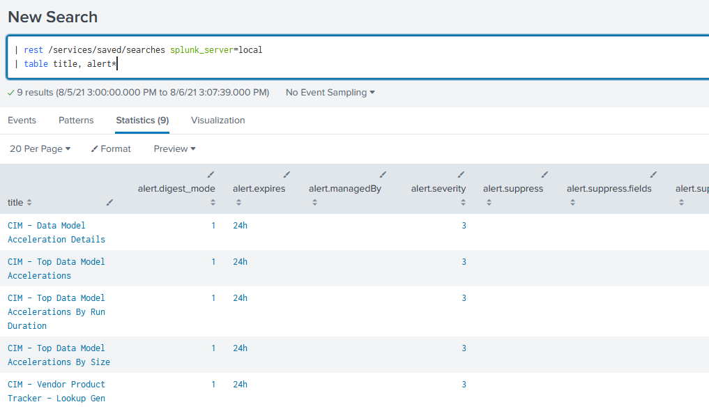 Splunk: Playing with tables