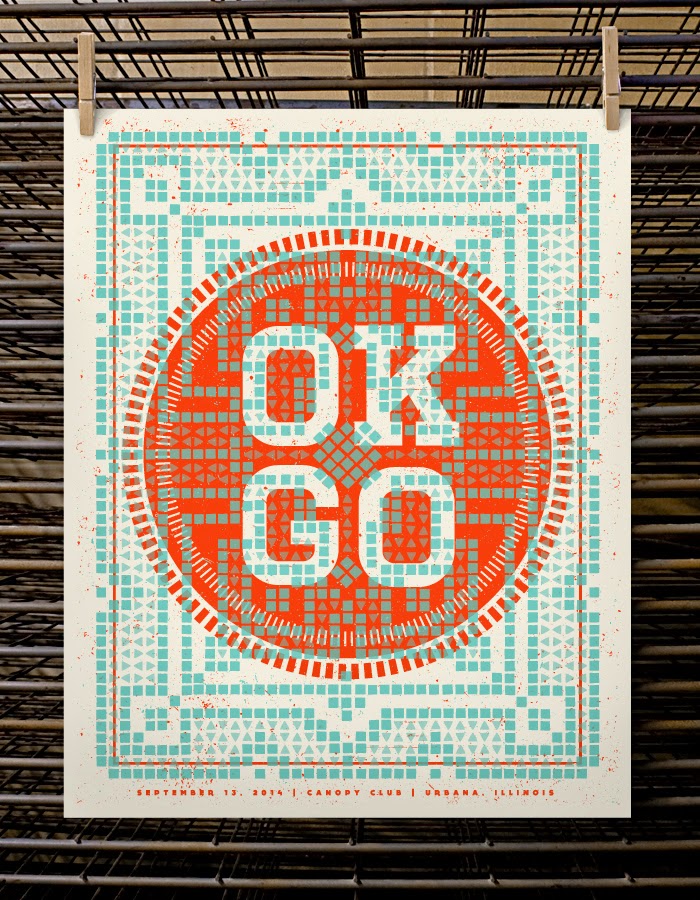 INSIDE THE ROCK POSTER FRAME BLOG: Ok Go Champaign Poster by Joel Hunter