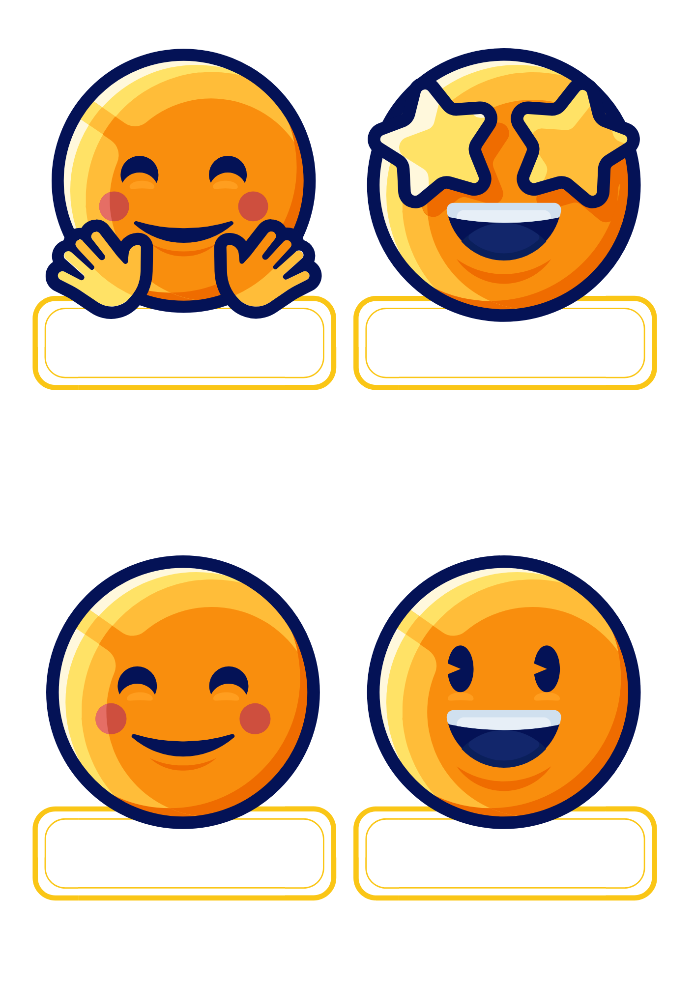 Naamkaartjes smileys