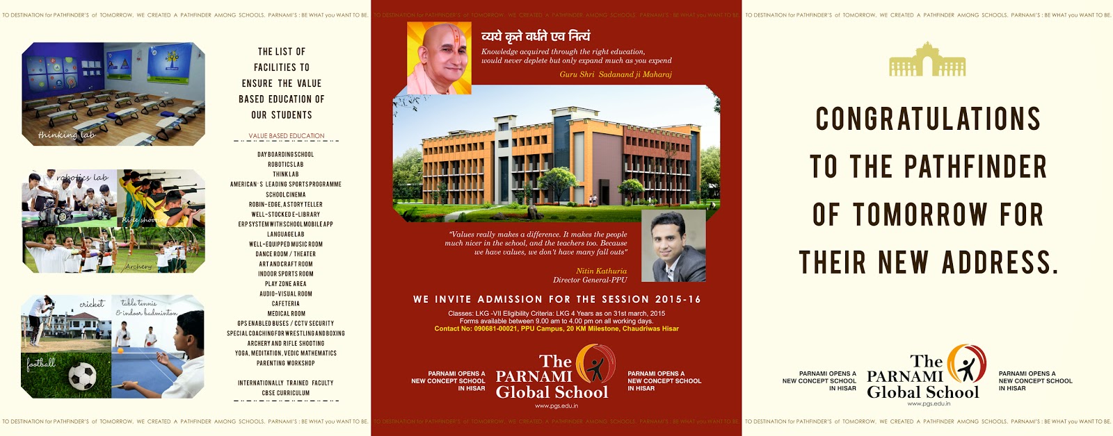 School Creative Tri-folder design idea by designer world