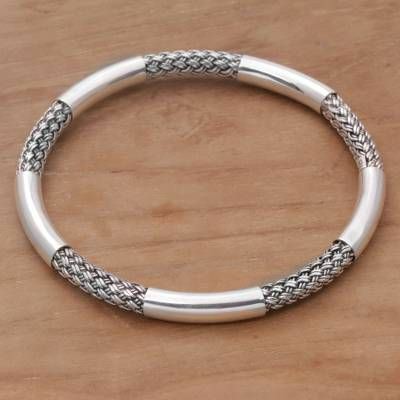 Single silver bangles