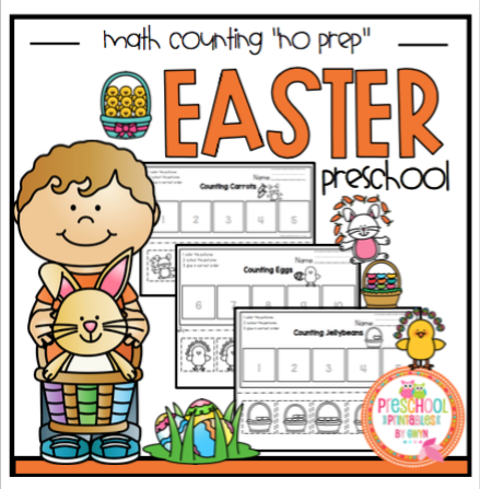 Easter Math Counting "No Prep" ~ Preschool Printables