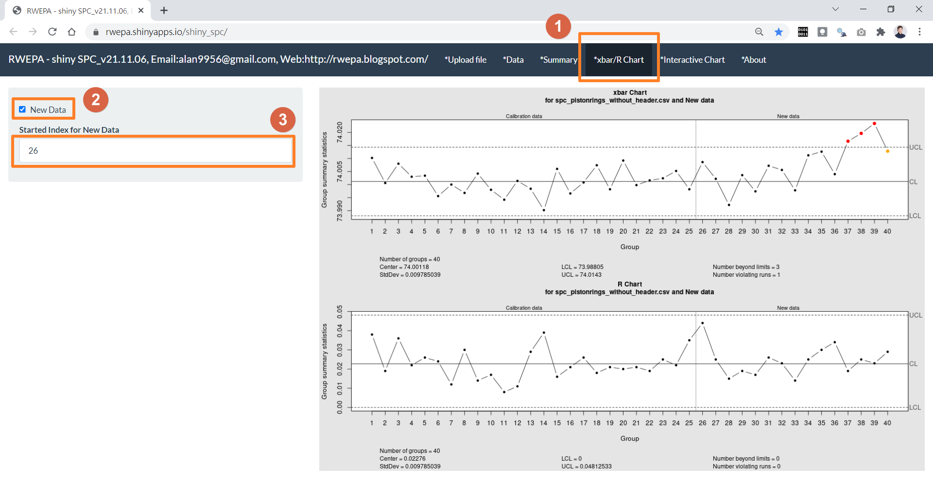 RWEPA: R shiny - 品質管制圖(quality control chart)應用