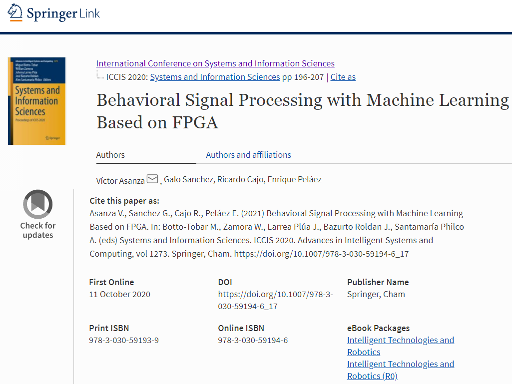 Behavioral Signal Processing with Machine Learning based on #FPGA