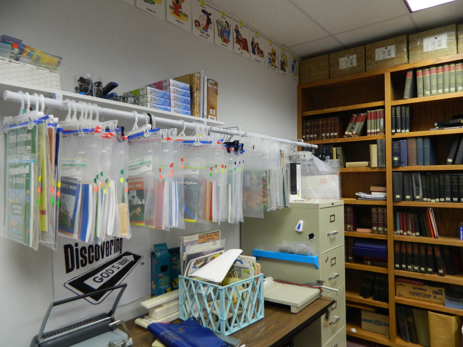 Working on the Resource Room at the Church Building