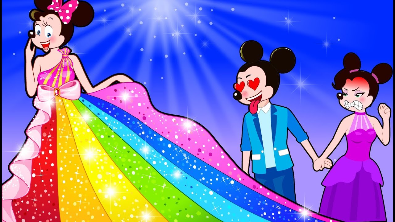 Mickey Mouse & Minnie Mouse Dye the color for the evening gown Story ...