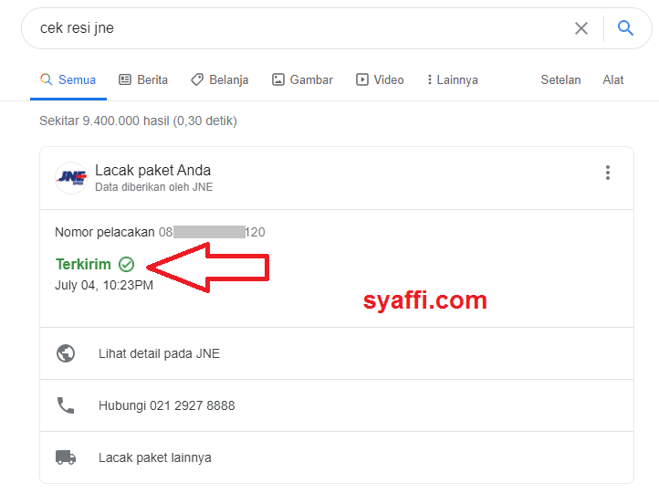 Cek Nomor Resi JNE dan Melacak Pengiriman JNE
