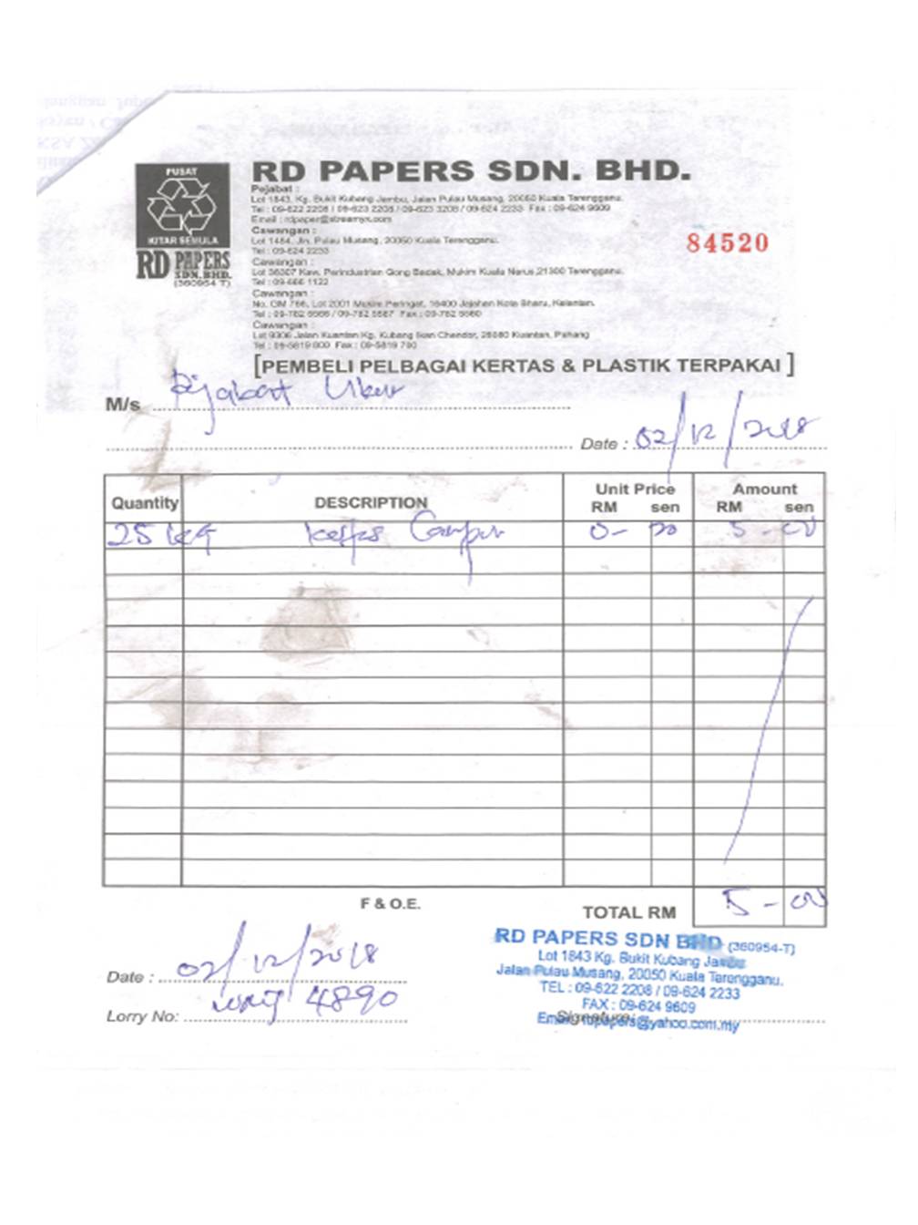 EKSA ZON ZUHRAH: GO-GREEN ( RESIT JUALAN KERTAS TERPAKAI)