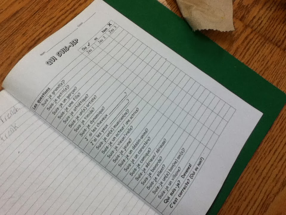 Bonne idée! : Oral Communication Strategy: Qui Suis-Je?