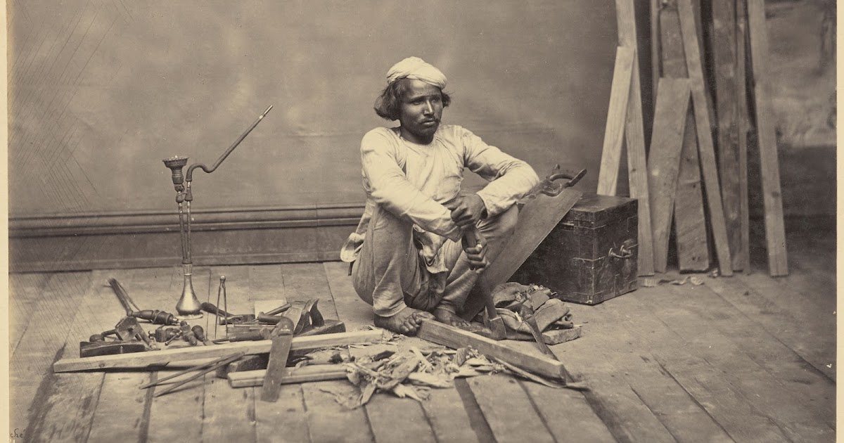 Studio portrait of a Man as a Mistri, or a Carpenter - Circa 1860s