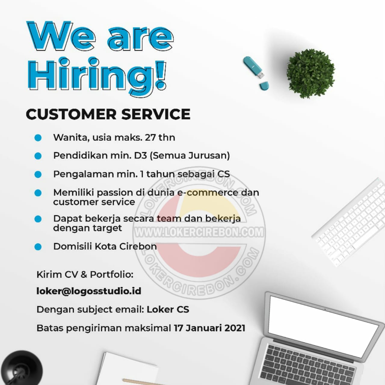 Lowongan Kerja Customer Service Logos Studio | Loker Cirebon