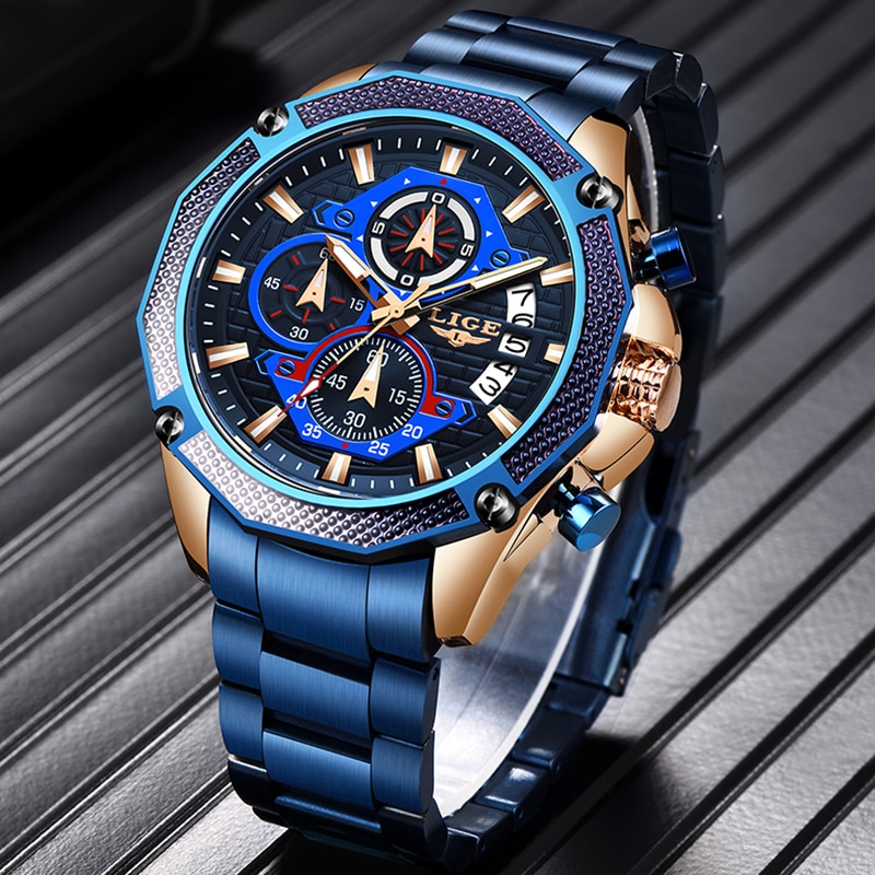 Reloj LIGE 2020 New Fashion Mens Watches with Stainless Steel Top Brand ...