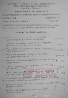 Embedded System - 5th Semester Questions Papers CTEVT | Diploma in ...