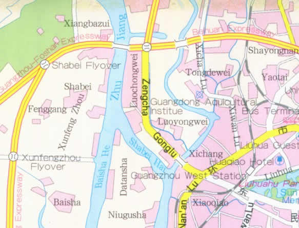 Guangzhou Map City of China | Map of China City Physical Province Regional