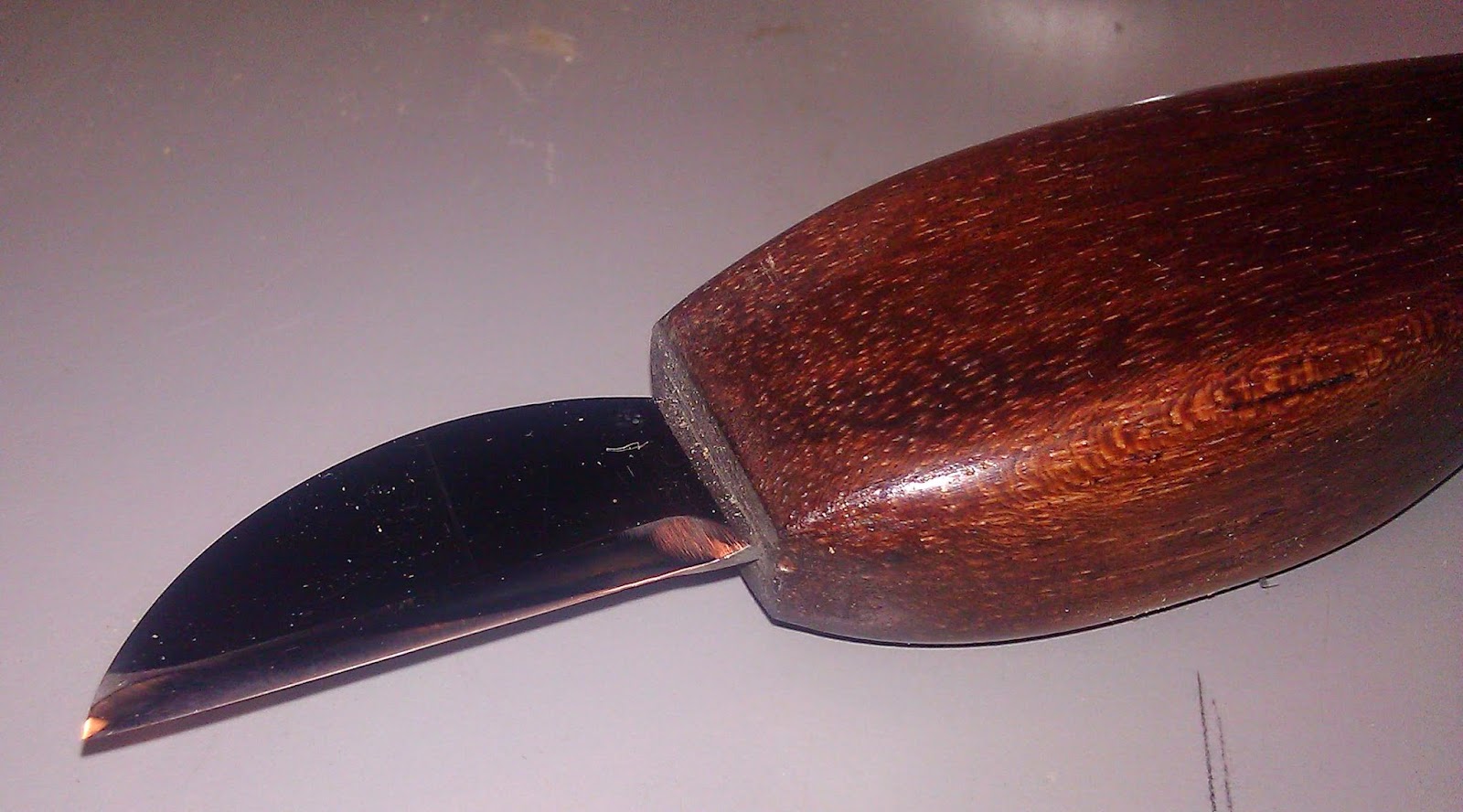The Wood Knack: Shop made chip carving knife with mahogany handle