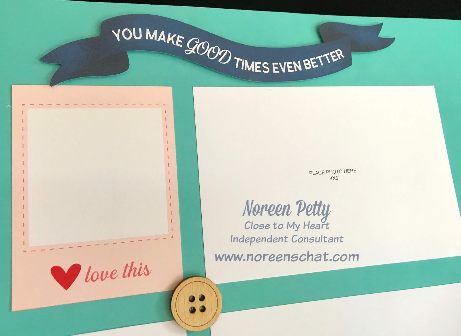 Noreen's Scrap N Chat: CTMH Stitched Together Scrapbook Layout