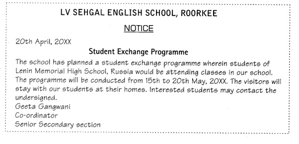 Apsg Class 7th Writing Section Notice Guidelines Format Specimen Apsg Class 7th Writing Section Notice Guidelines Format Specimen