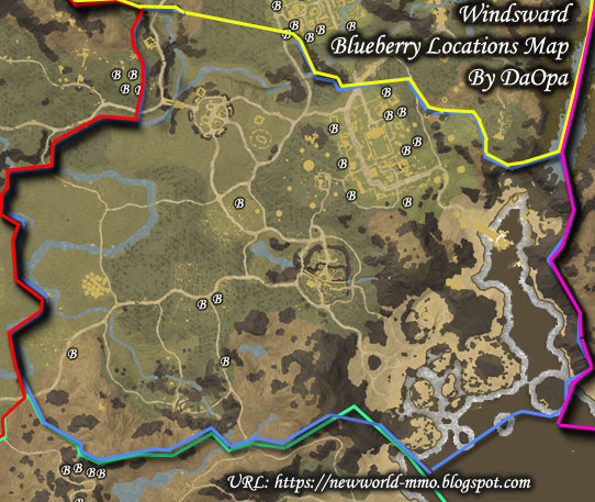 New World: Windsward blueberry map
