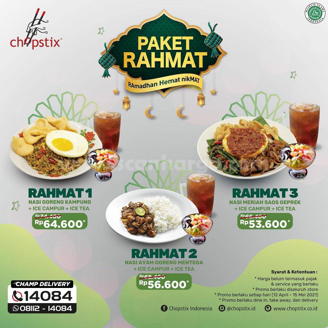 Promo CHOPSTIX Menu PAKET RAHMAT Harga Mulai Rp 53.000 - scanharga
