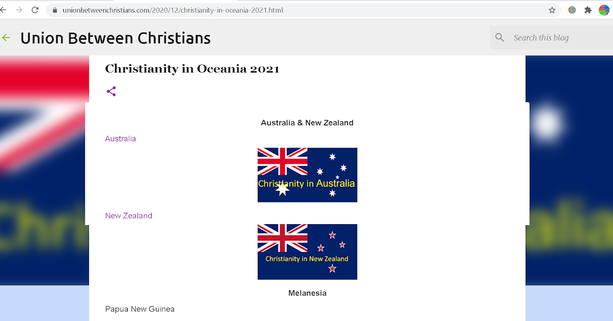 Christianity in Oceania 2022