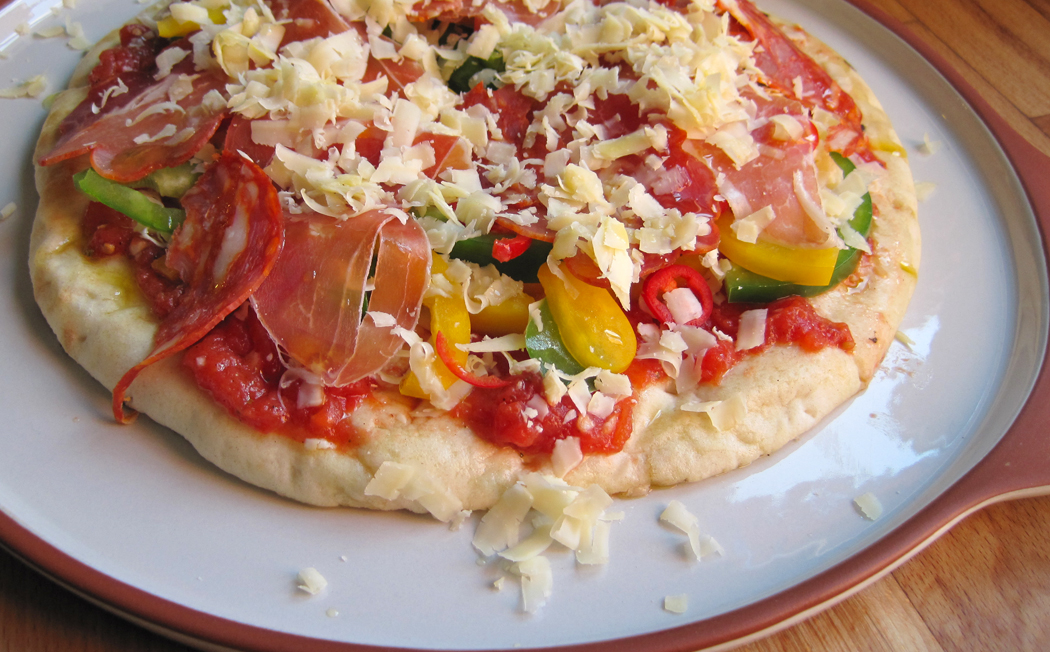 Homemade Pizza Recipe - Serrano Ham and Chorizo | A Glug of Oil