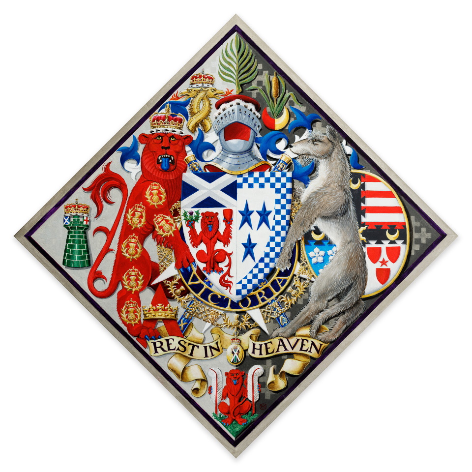 Funeral Hatchment for Sir Malcolm Innes of Edingight