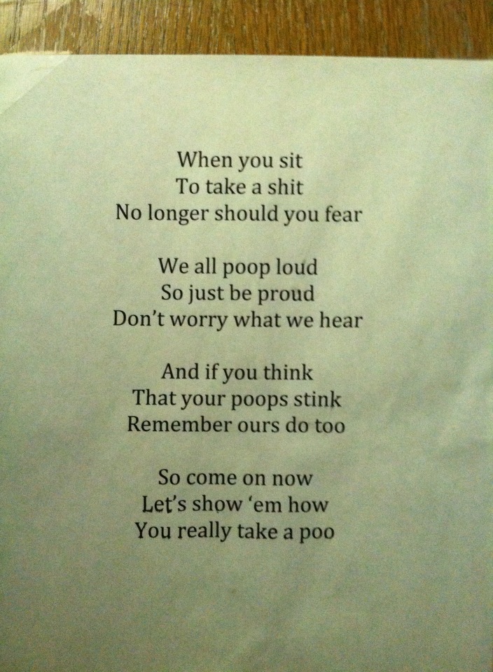 GAGAHOLISM: pooping poem