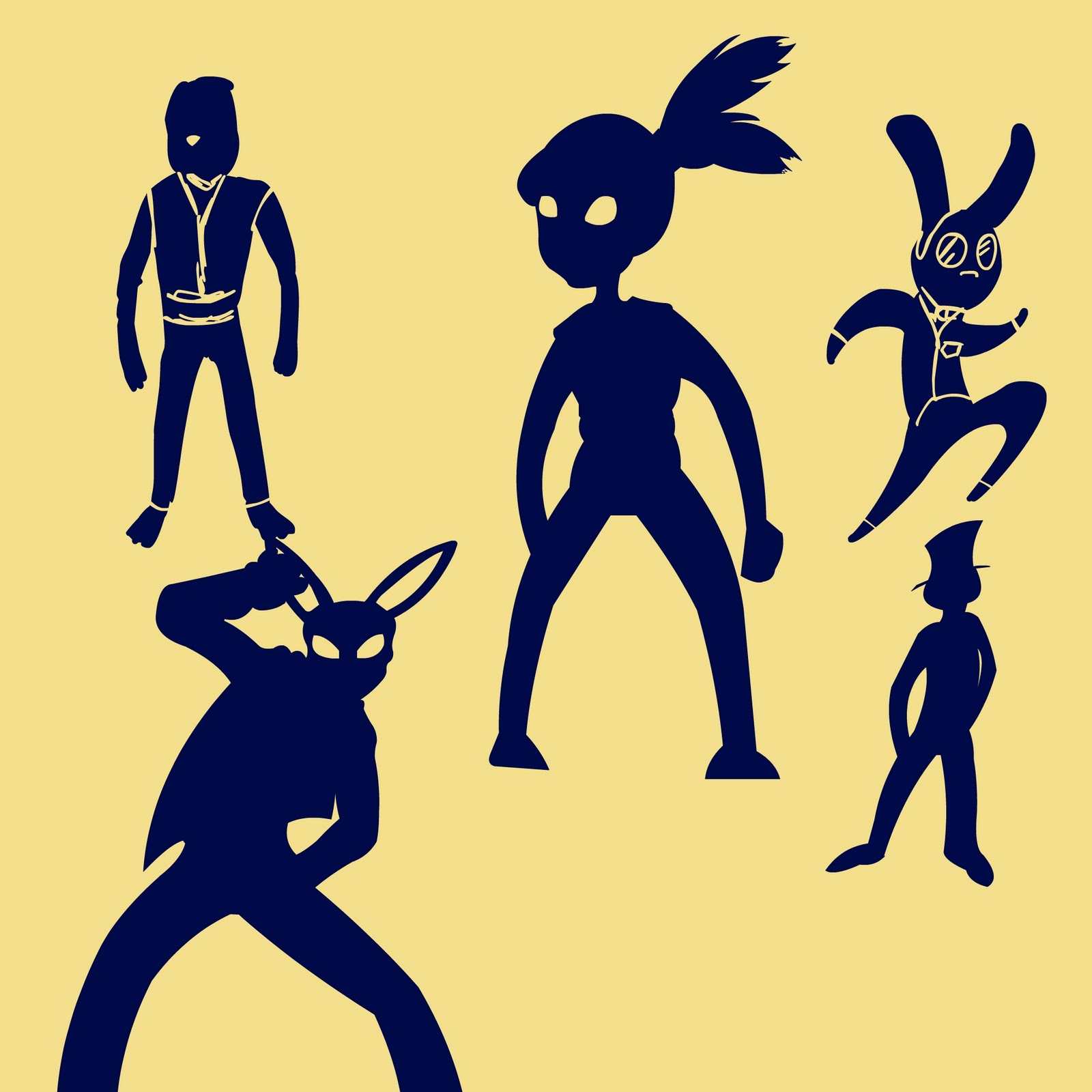 Colin Davey's Art Stuff: Silhouette Rabbit Man and Animal