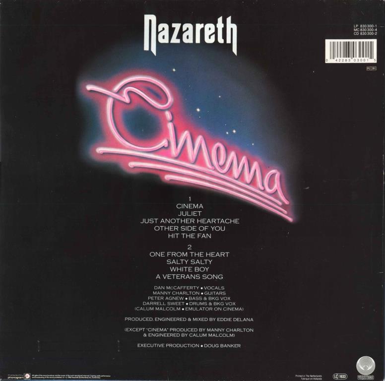 Classic Rock Covers Database: Nazareth - Cinema - Released Year 1986