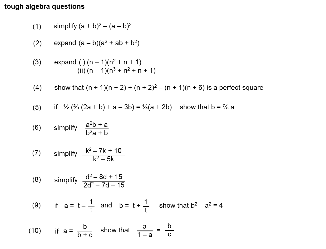 MEDIAN Don Steward mathematics teaching: tough algebra