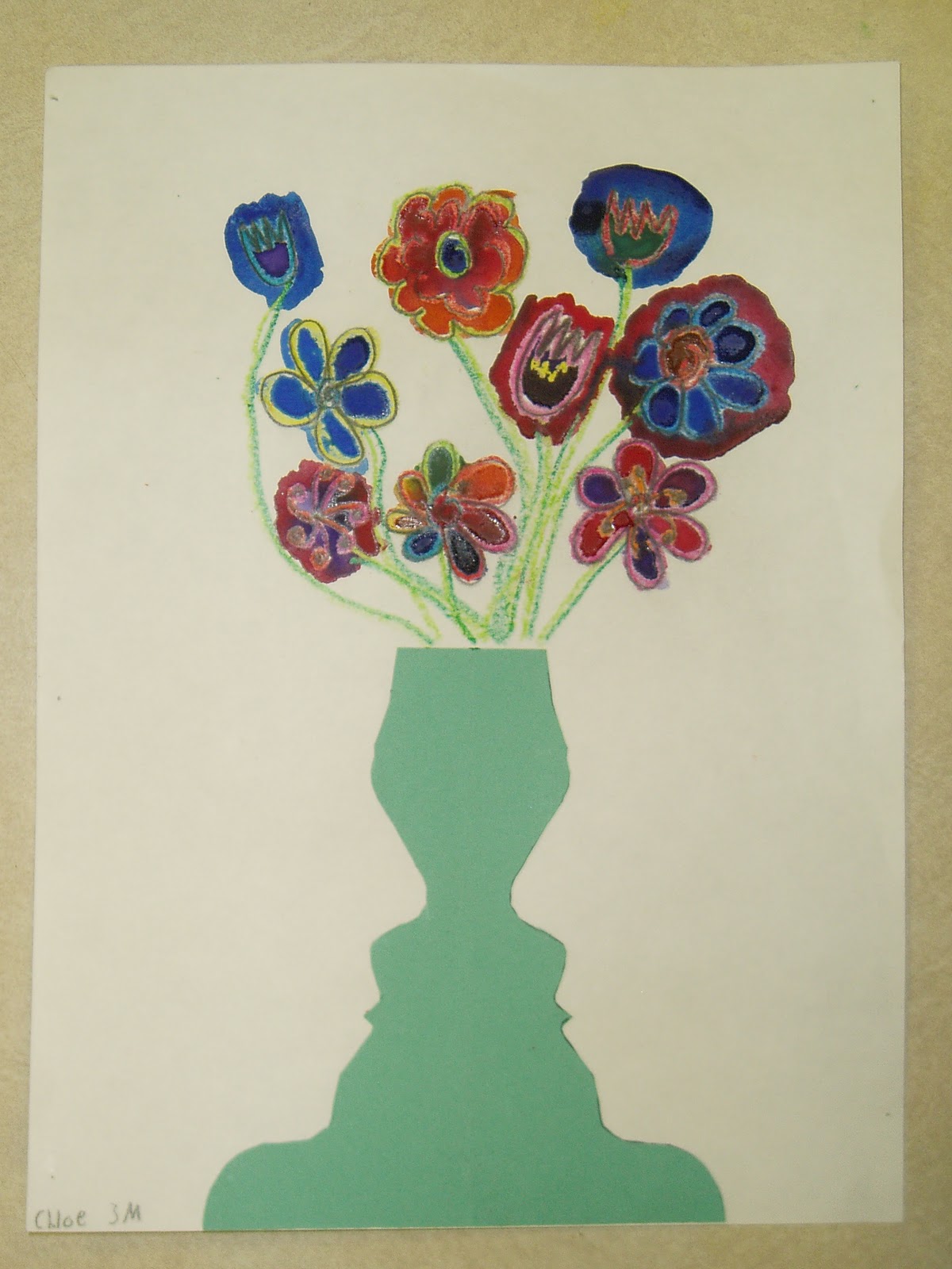 Miss Young's Art Room: 3rd Grade Negative Space Face Vases