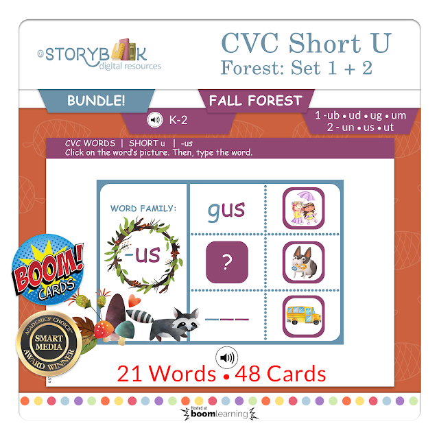 Boom Cards CVC Short Vowel Words Bundle | STORYBOOK Digital Resources