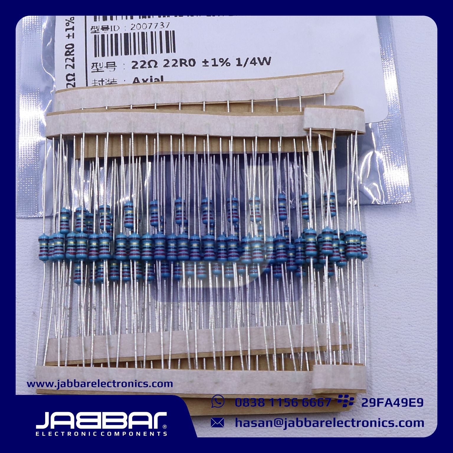 JUAL RESISTOR 22 OHM 22RO 1% 1PER4W ~ Arena Elektronika