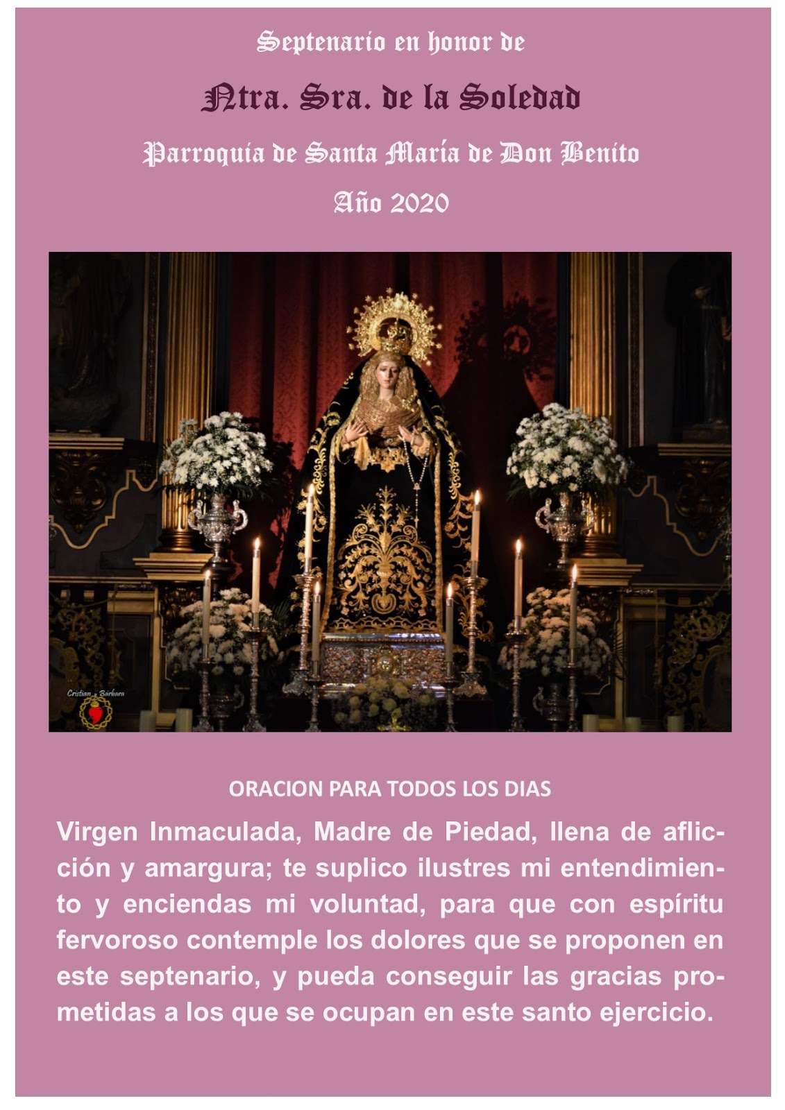 Nuestra Parroquia: SEXTO DÍA DEL SEPTENARIO