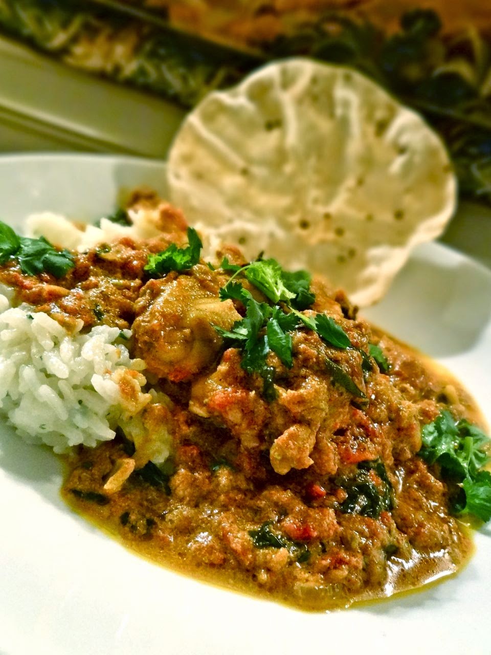 Scrumpdillyicious: Indian-Style Monkfish Curry with Tomato & Cilantro