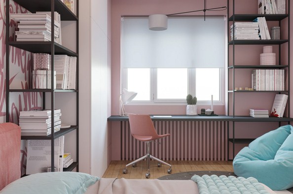 21 Gambar rumah Interior Modern Dengan Perpaduan Merah dan Abu-abu ...