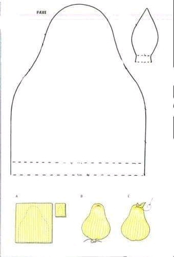 Pera de tecido com molde | Molde para imprimir