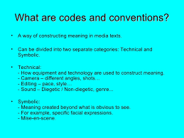 media studies: Codes and Conventions