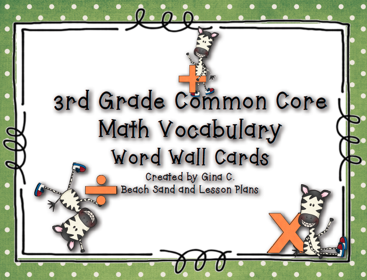 Common Core Activities: Math Vocabulary Word Wall Cards: 3rd, 4th, and 5th