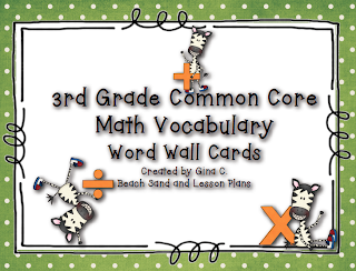 Common Core Activities: Math Vocabulary Word Wall Cards: 3rd, 4th, and 5th