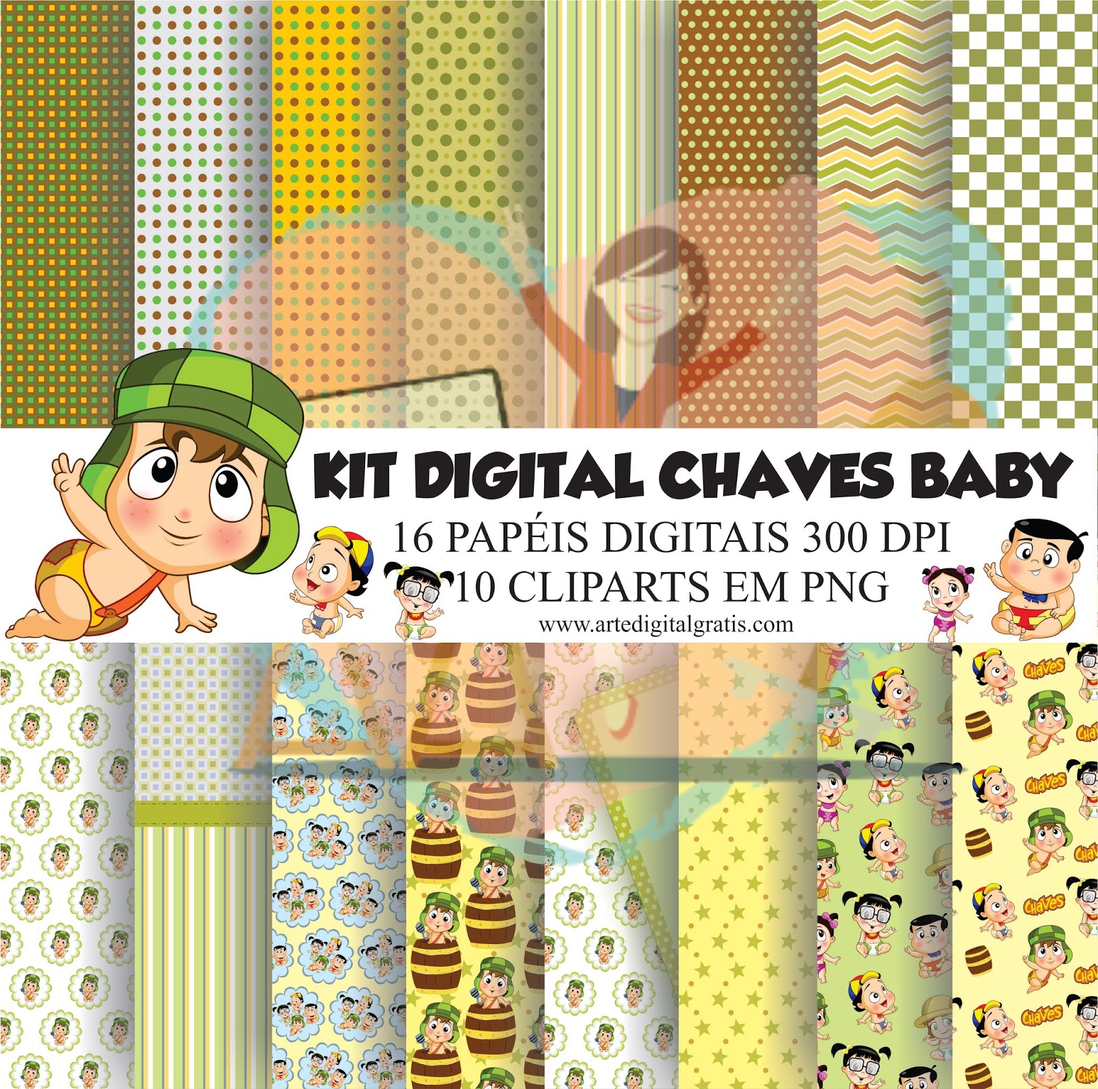 KIT DIGITAL CHAVES BABY PREMIUM - Arte Digital Grátis
