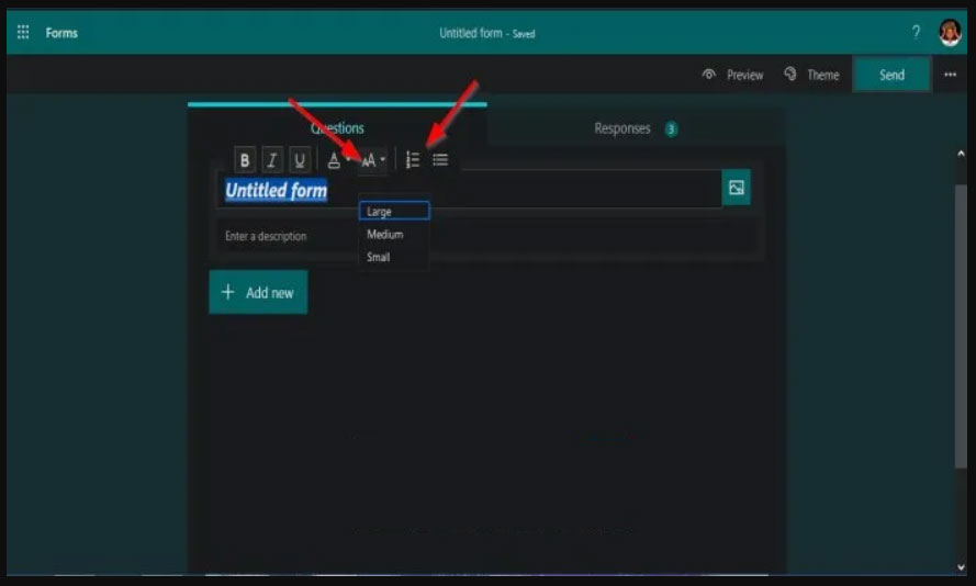 How to format Text in Microsoft Forms - Pkpioneer