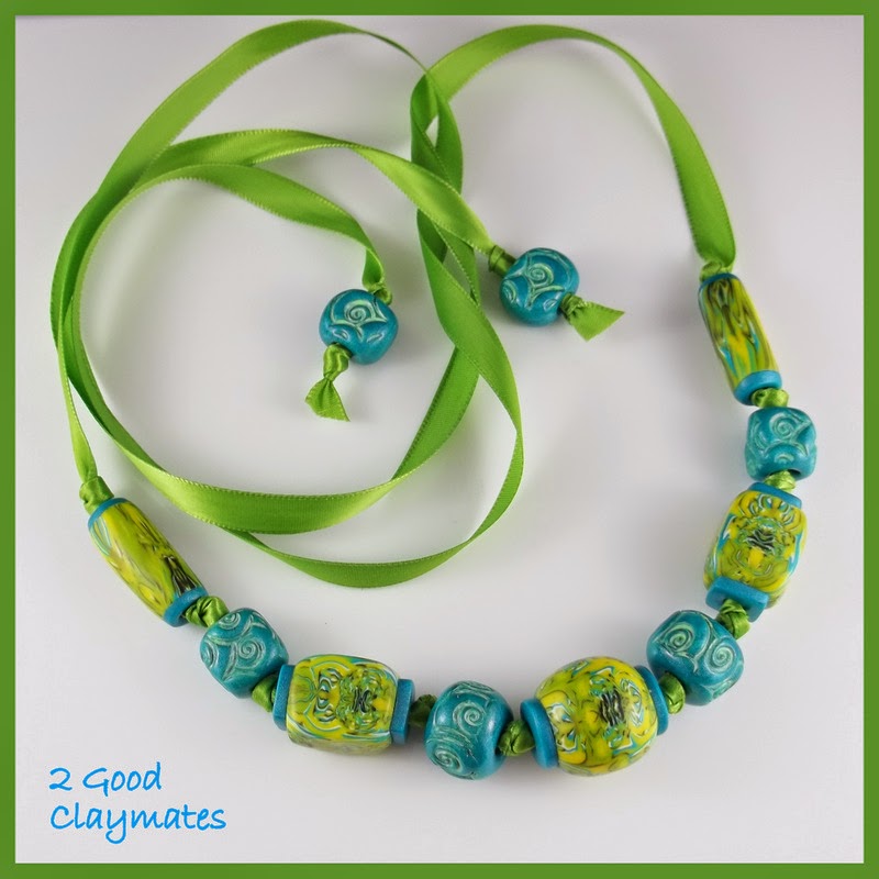 2 Good Claymates: Chunky Inside Out "Natasha" Bead Necklace