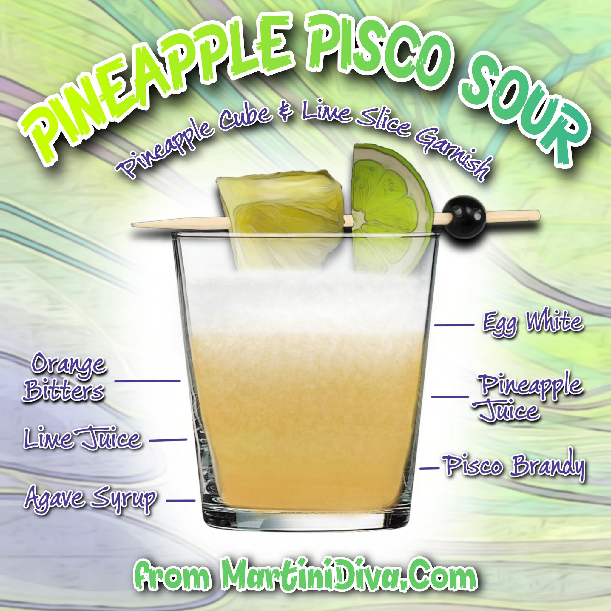 The MARTINI DIVA: PINEAPPLE PISCO SOUR COCKTAIL